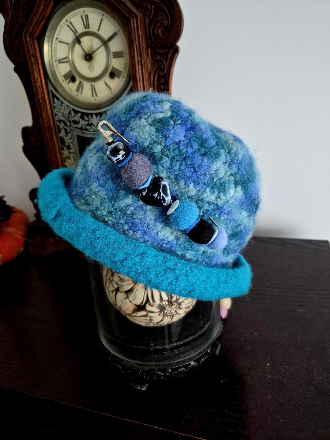 Shawl /hat Pin Merino Wool Stainless Steal Pin - Etsy
