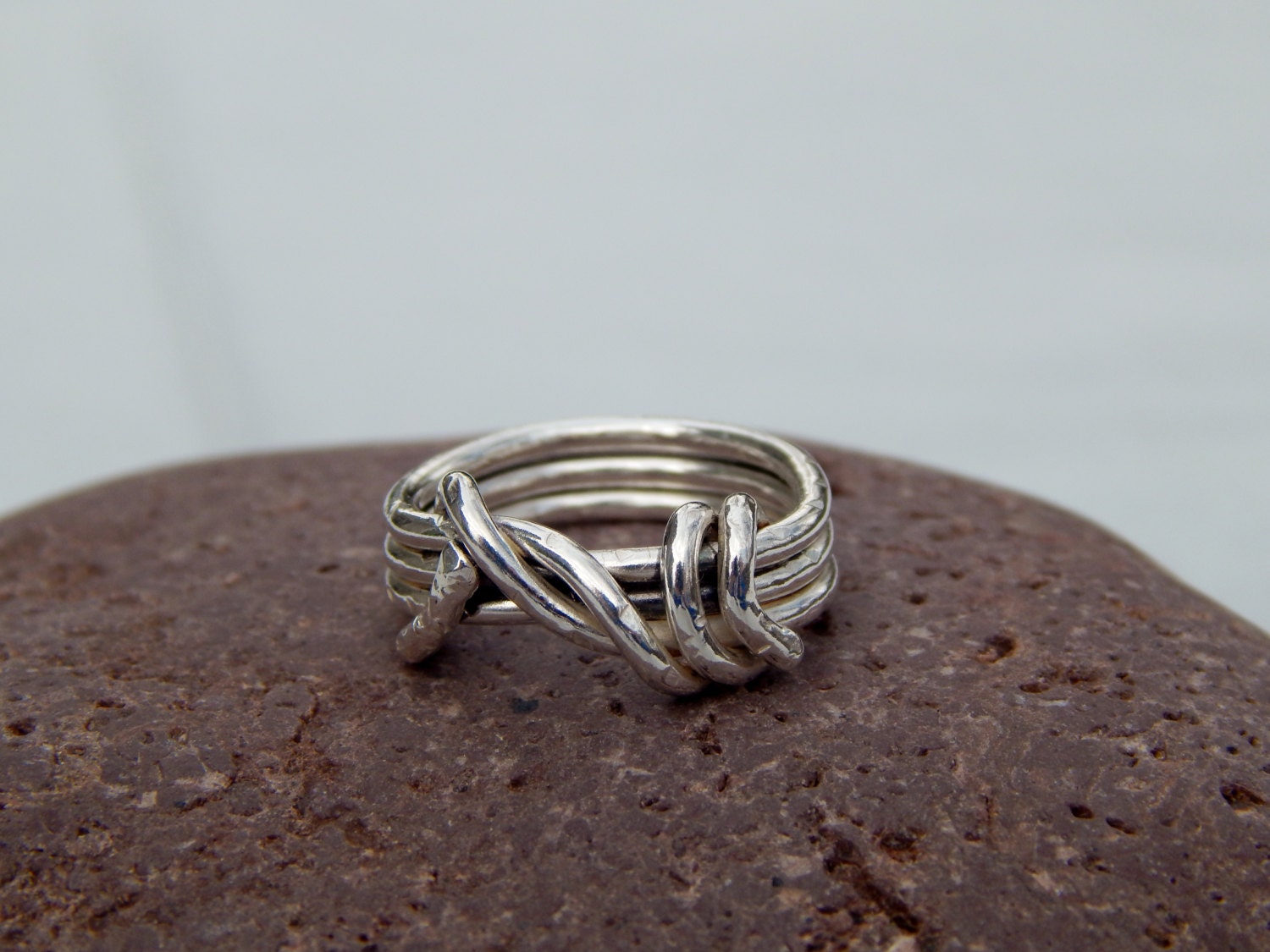 Three Tier Fine Silver Ring size 4 1/2, Silver Statement Ring, Silver ...