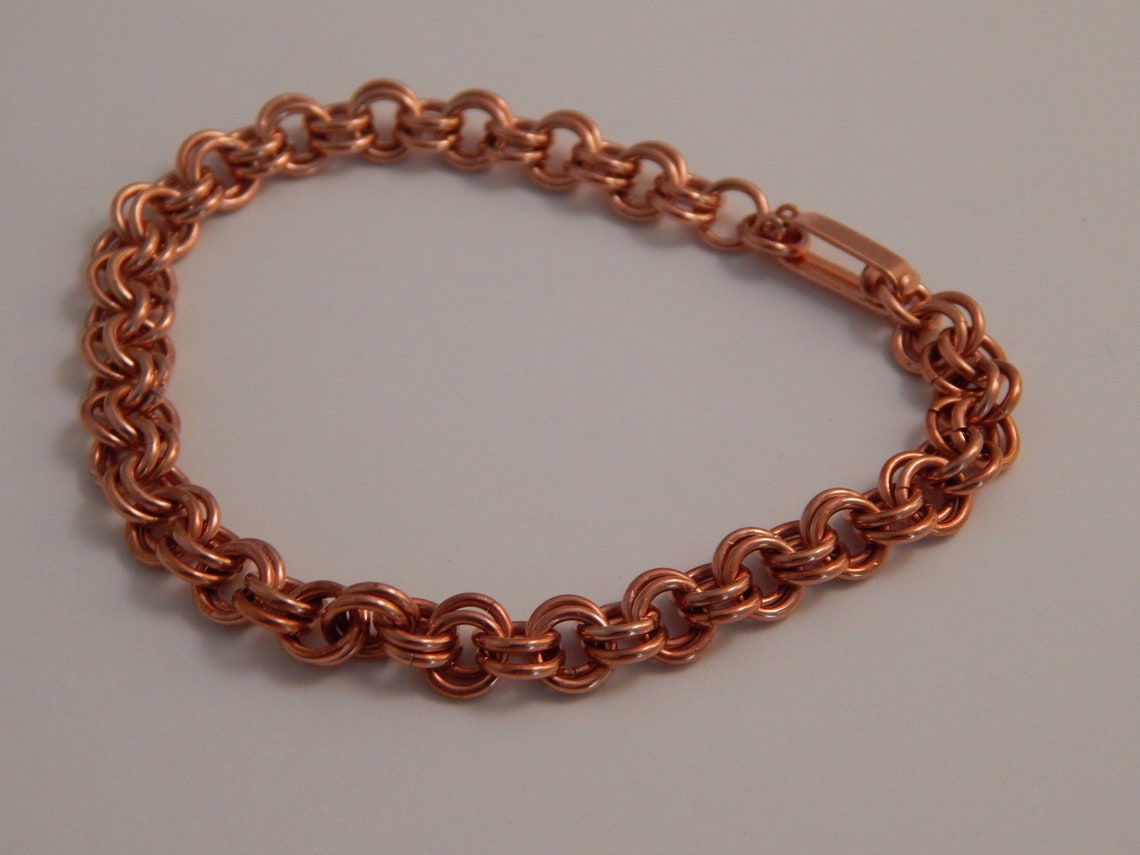 Copper Chain Bracelet, Copper 2 by 2 Chain Bracelet, Chain Maille ...