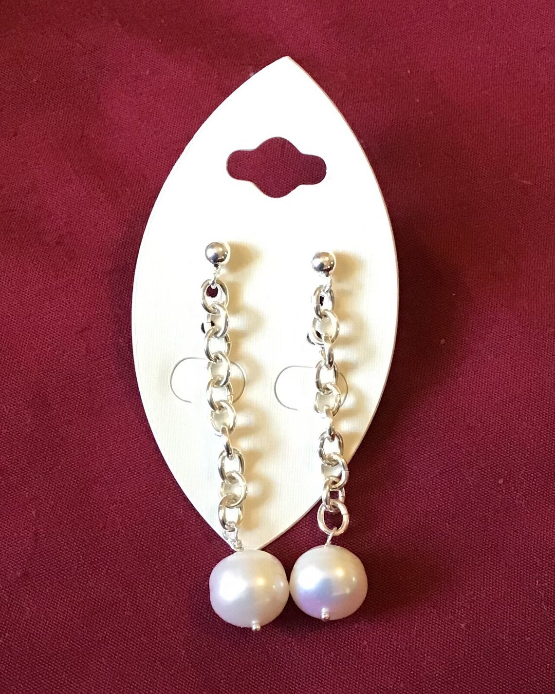 Sterling Silver Pearl Dangle Earrings Pearl Dangle Earrings Etsy