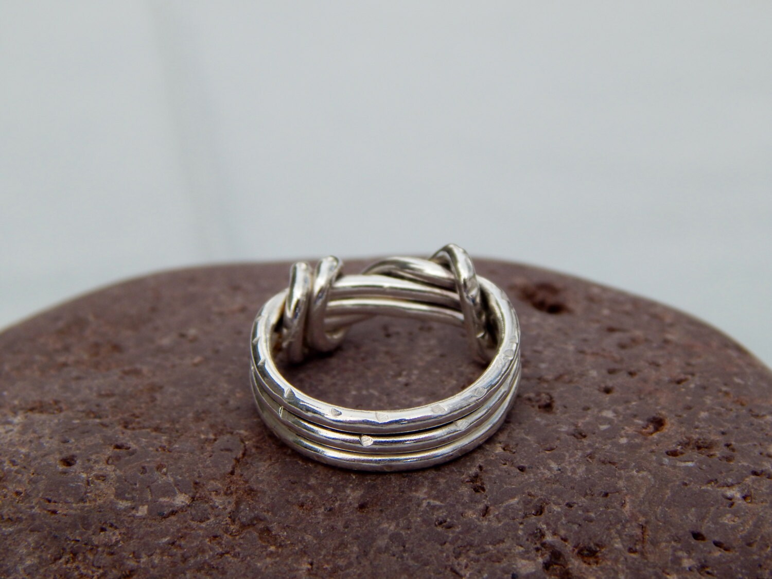 Three Tier Fine Silver Ring size 4 1/2, Silver Statement Ring, Silver ...