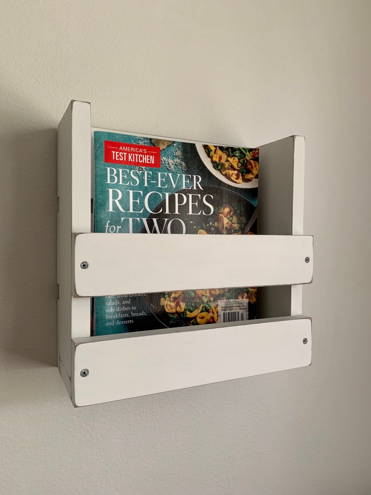 White Distressed Magazine Rack Wall Hanging Nautical Decor | Etsy