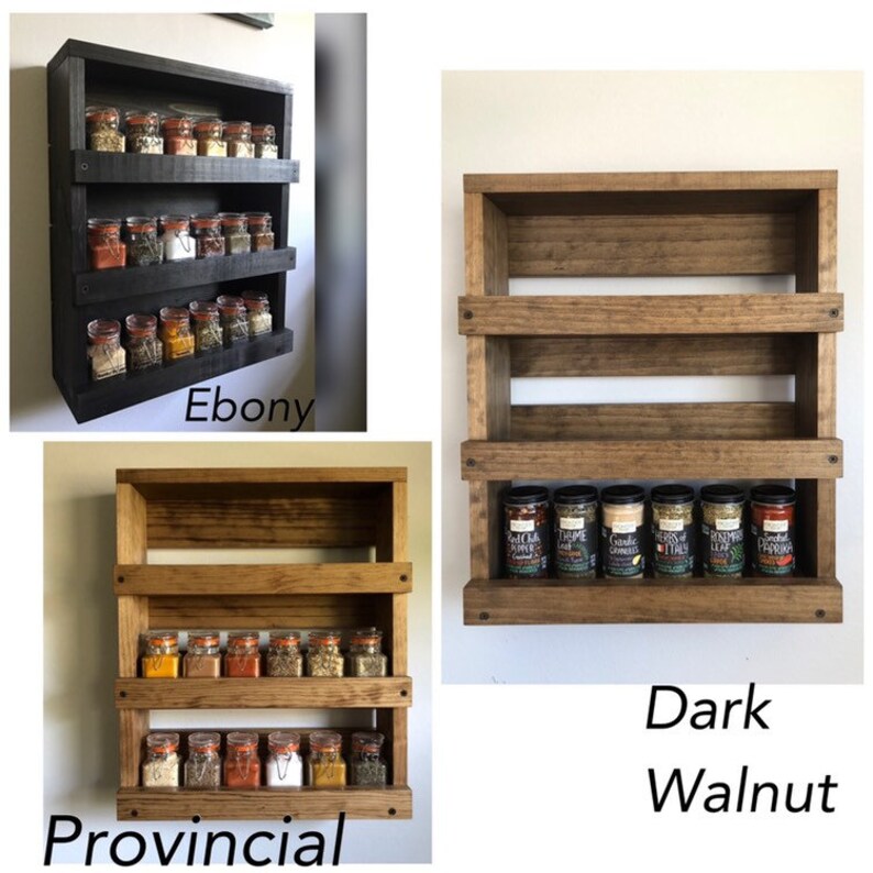Wall Mounted Apothecary Spice Rack Rustic Spice Storage | Etsy