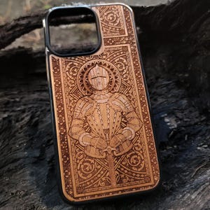 Medieval Knight Wood Phone Case - Gothic Armor Design for iPhone ...