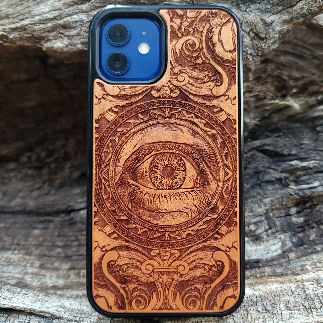Laser Engraved Human Eye Wood Phone Case: Intricate Art - Etsy