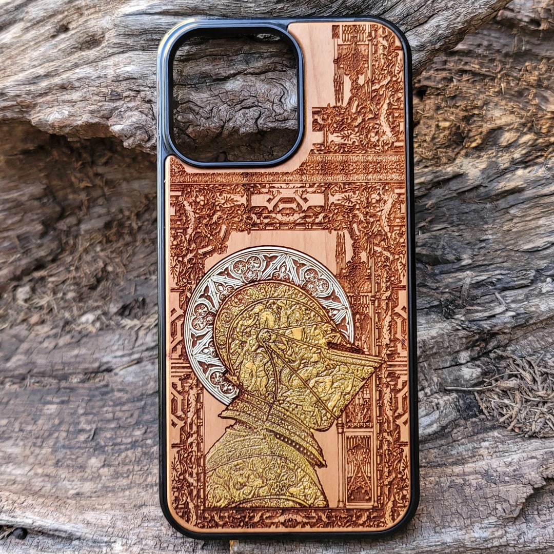Medieval Knight Wood Phone Case: Hand-painted Gothic Art - Etsy