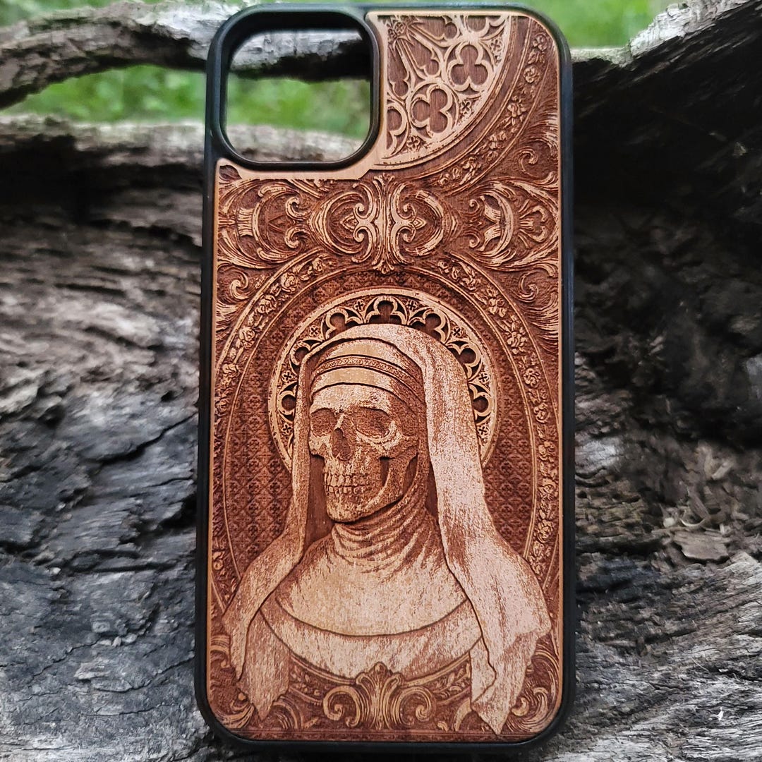 Gothic Skeleton Nun for iPhone 16 15 14 13 12 Case, Galaxy S25 S24 S23 ...