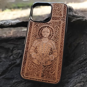 Medieval Knight Wood Phone Case - Gothic Armor Design for iPhone ...
