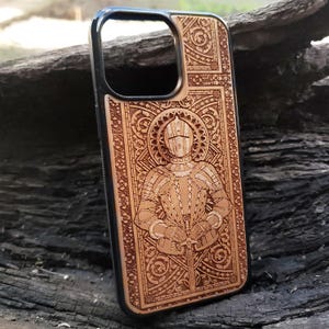 Medieval Knight Wood Phone Case - Gothic Armor Design for iPhone ...
