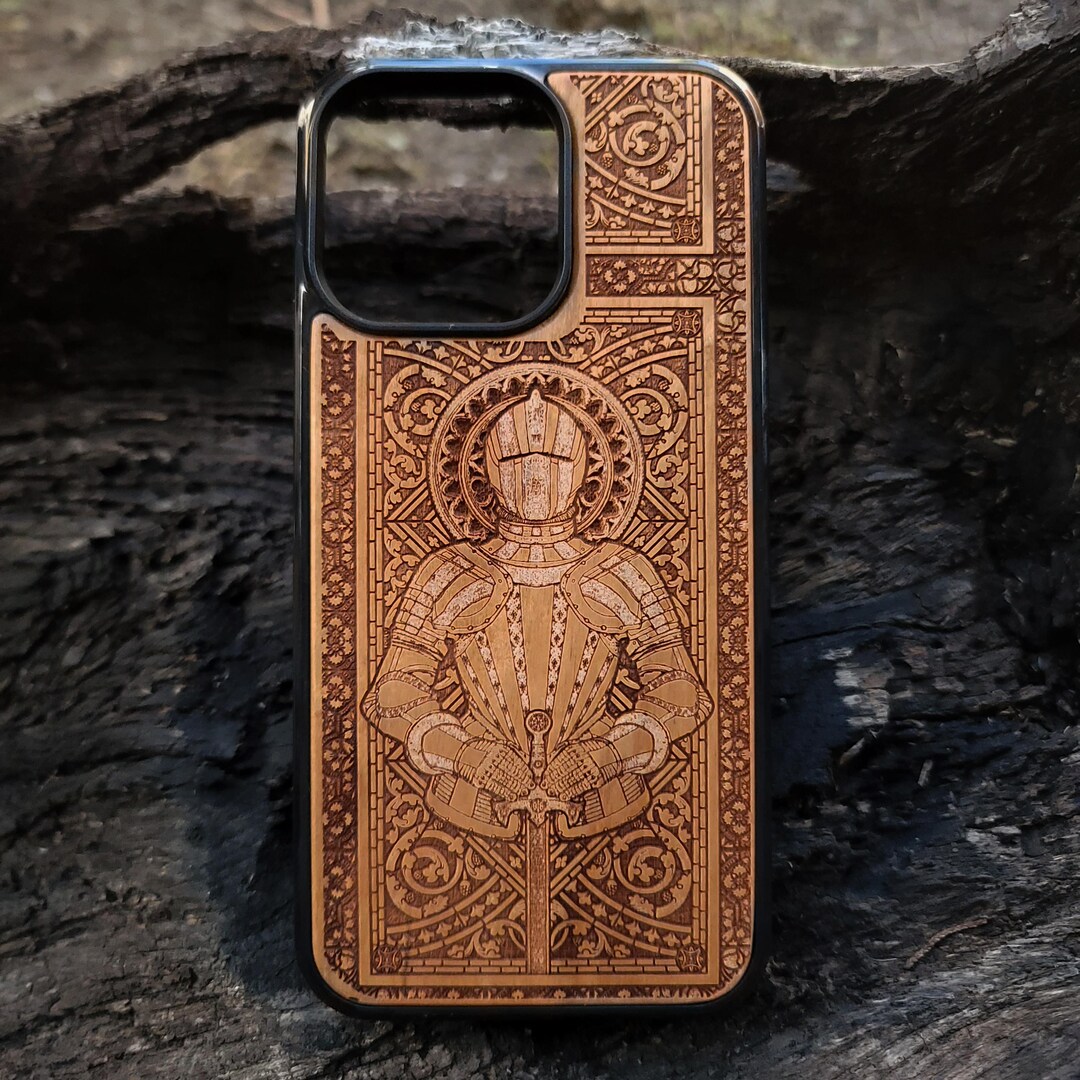 Medieval Knight Wood Phone Case - Gothic Armor Design for iPhone ...