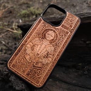 Medieval Knight Wood Phone Case - Gothic Armor Design for iPhone ...