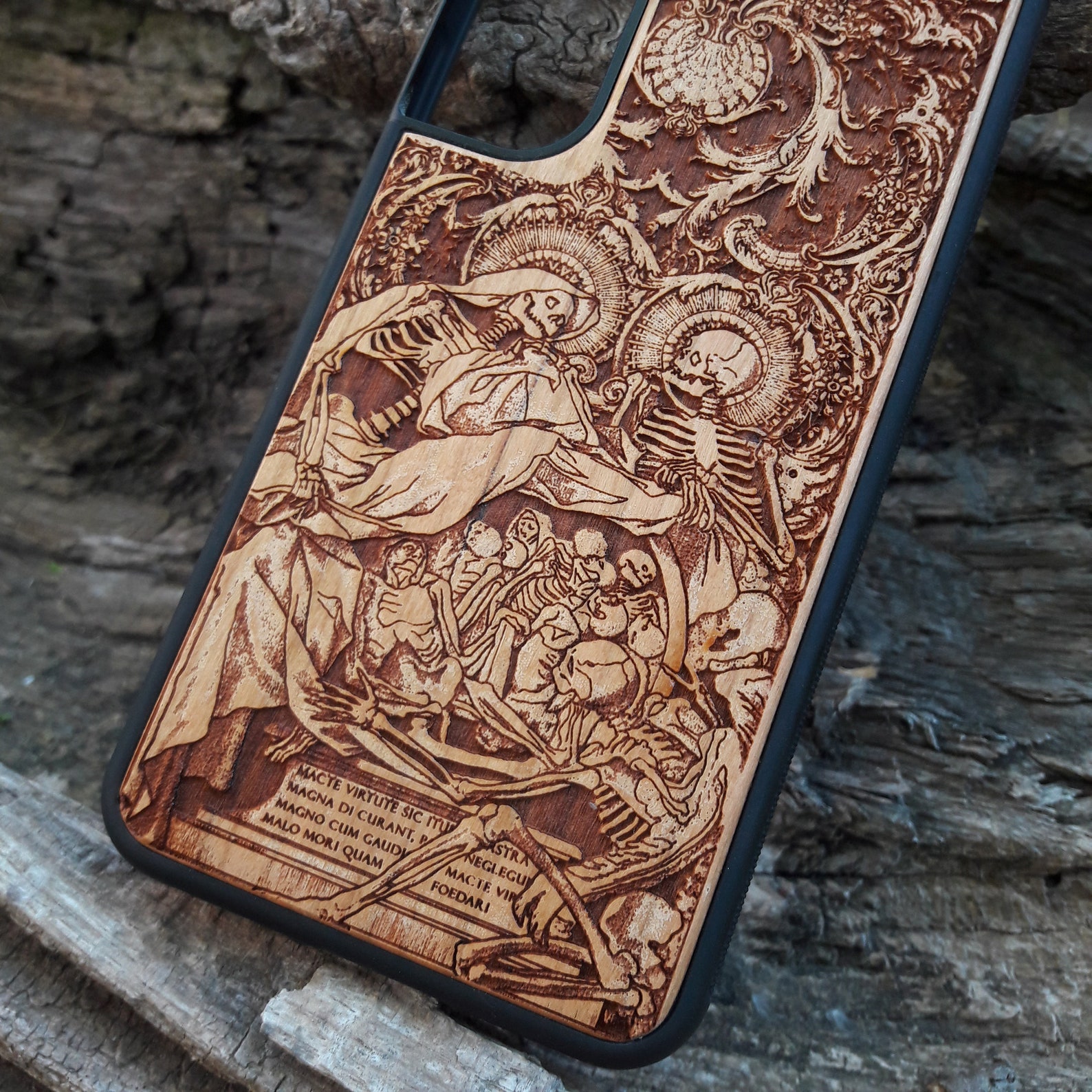 IPhone 17 16 15 & Galaxy S26 S25 S24 Gothic Skeleton Wood Phone Case - Etsy
