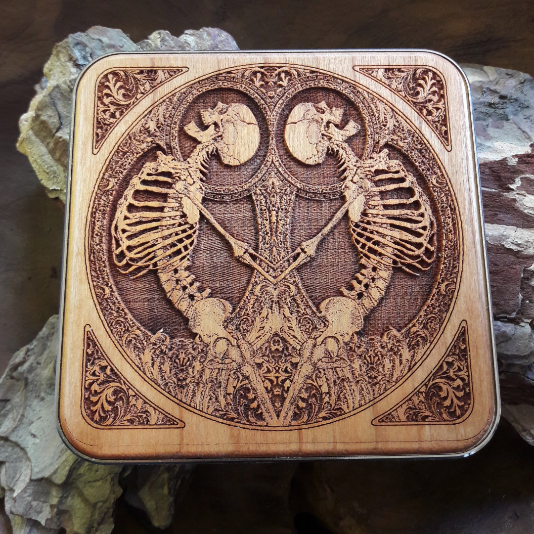Skeleton Wood Wireless Charger: Engraved Gothic Tech Gift - Etsy