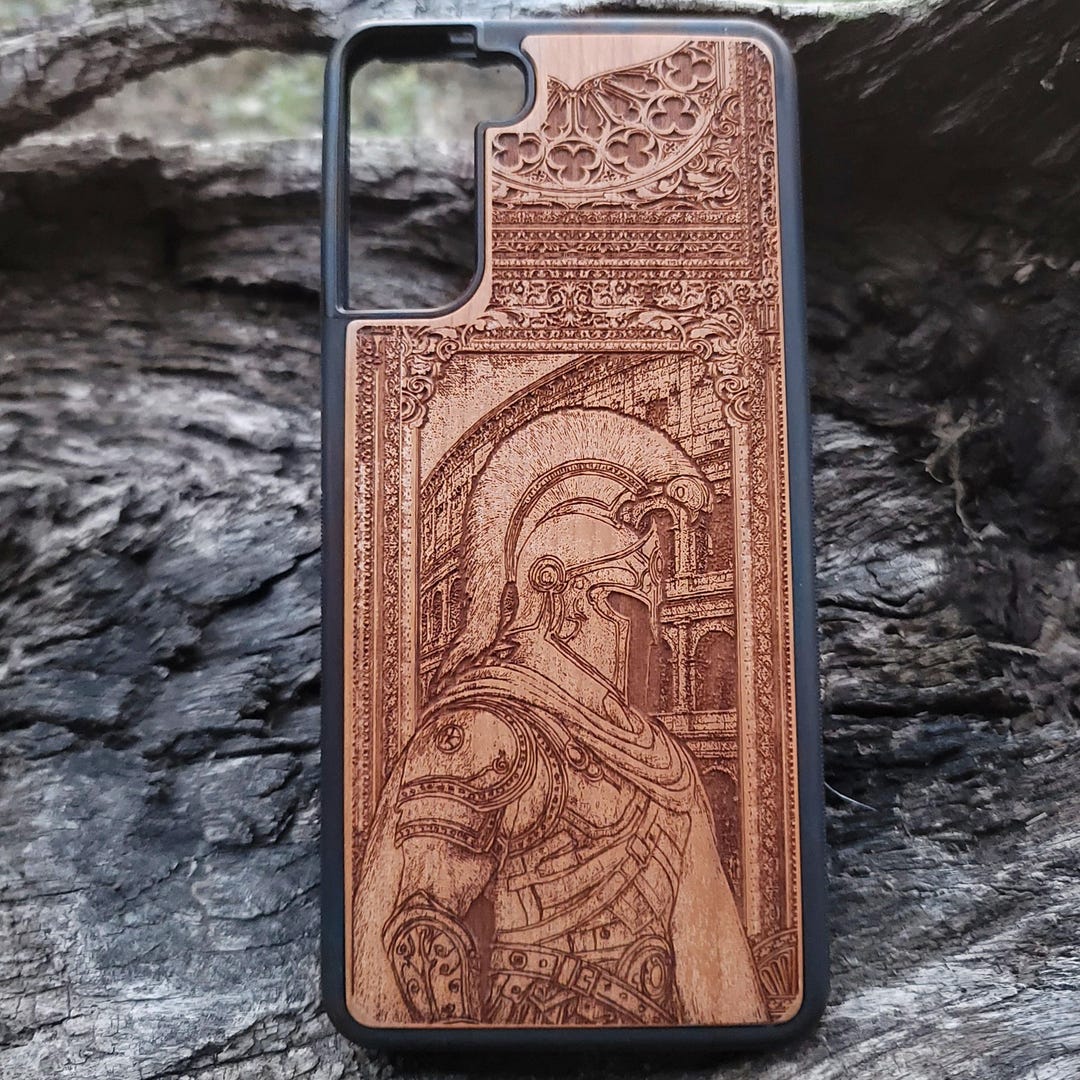 Roman Centurion Wood Phone Case Laser Engraved - Etsy
