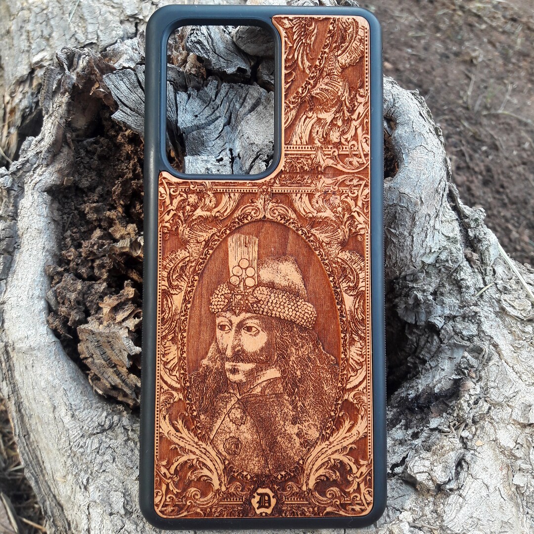 Vlad the Impaler Dracula Engraved Wood Phone Case for Galaxy S24-S20 ...