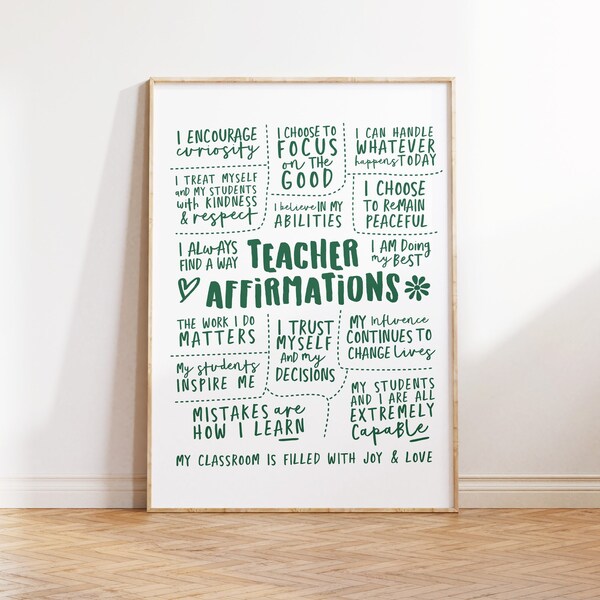 Teacher Affirmations - Etsy