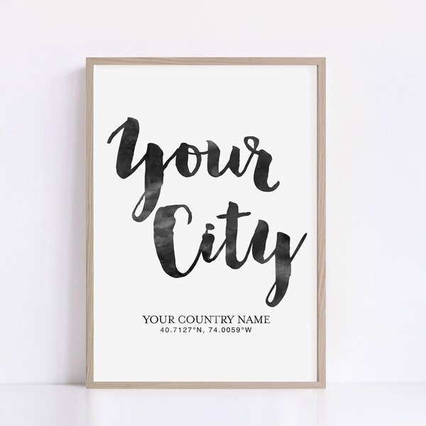 City Coordinates Sign - Etsy