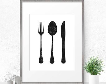 Kitchen utensil art | Etsy