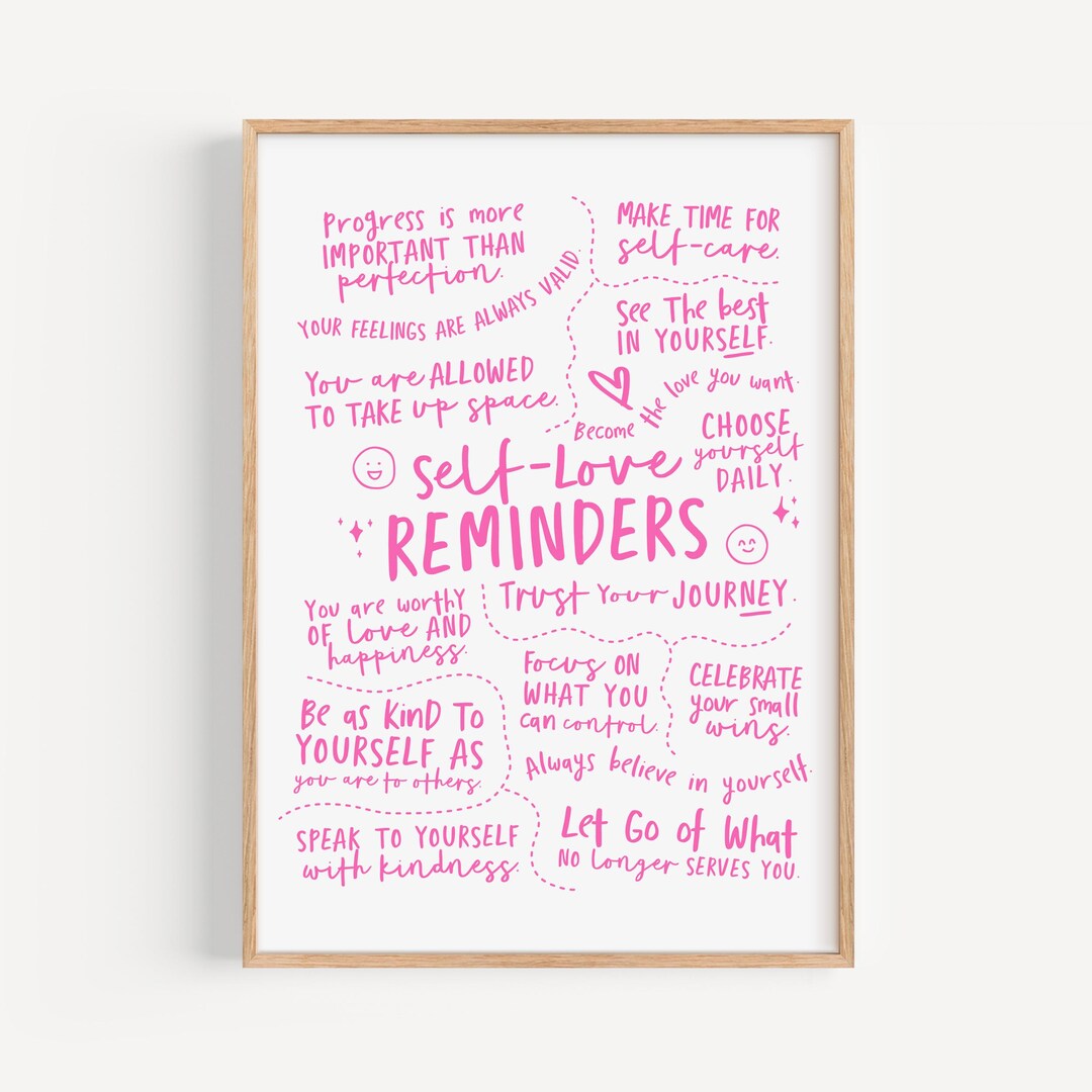 Daily Affirmations Wall Art, Self Love Reminders Poster, Inspirational ...