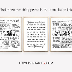 Daily Affirmations Wall Art, Printable Positive Affirmation Prints ...
