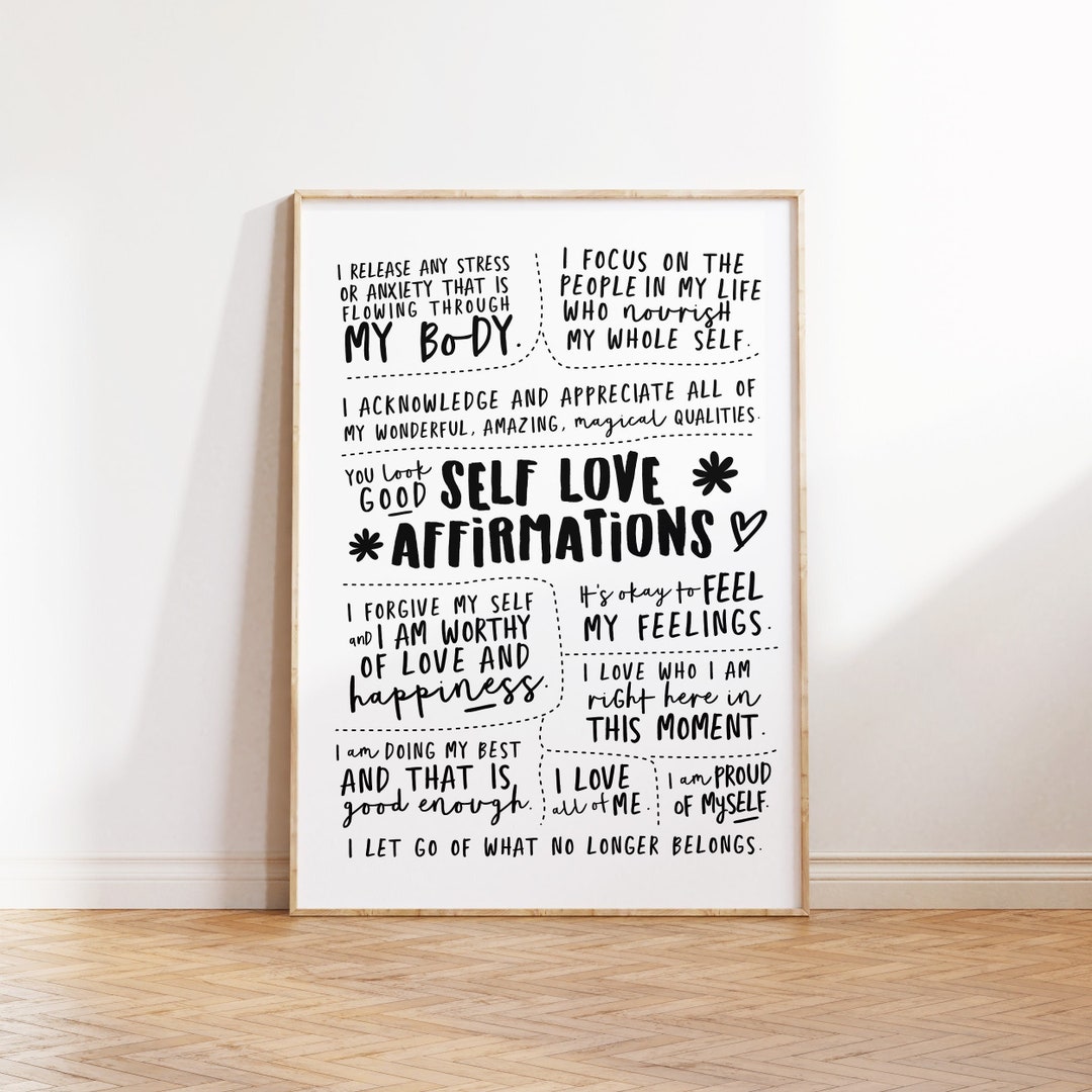 Self Love Affirmation Poster, Printable Wall Art, Self Love Poster ...