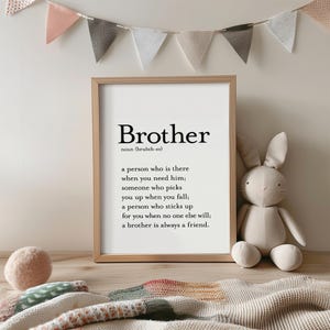 Brothers Definition Sign Boys Room Decor, Printable Wall Art for Boys ...
