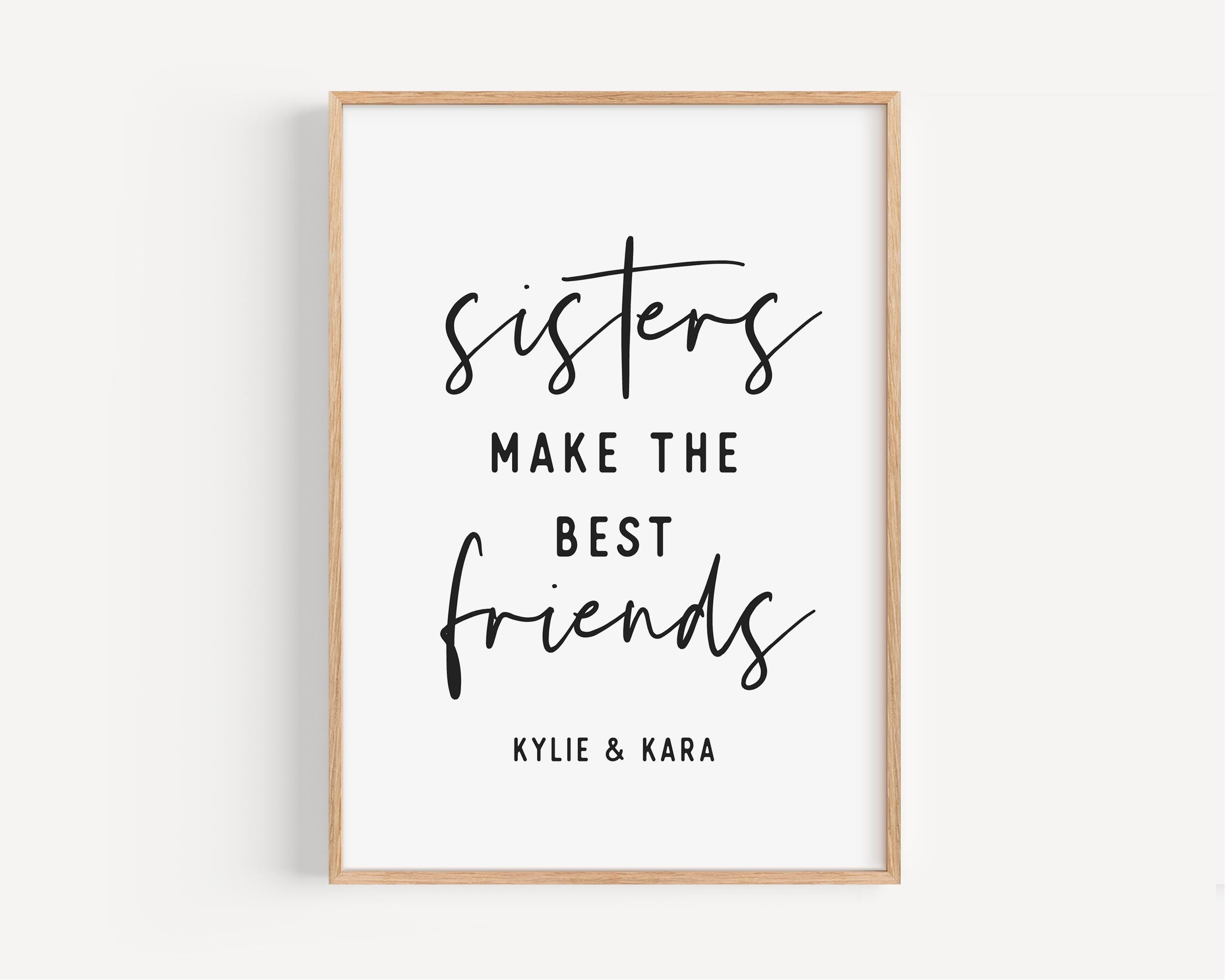 Personalized Sisters Print, Custom Girls Room Decor (digital Download ...