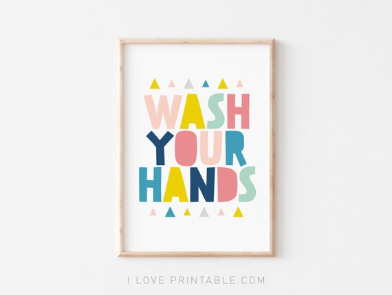 Printable Wash Hands Sign For Kids