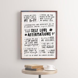 Self Love Affirmation Poster, Printable Wall Art, Self Love Poster ...