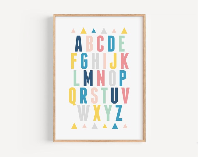 Alphabet Chart Pink, PRINTABLE Educational Poster, DIGITAL DOWNLOAD ...