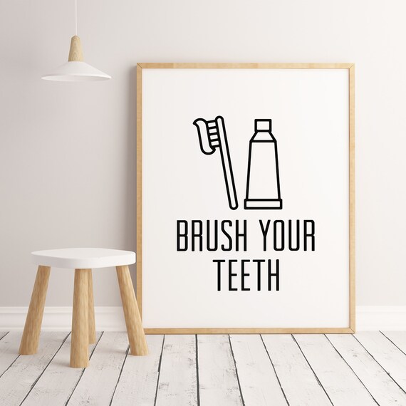 Prints Home & Living Wall Décor Brush your teeth Dental office decor ...