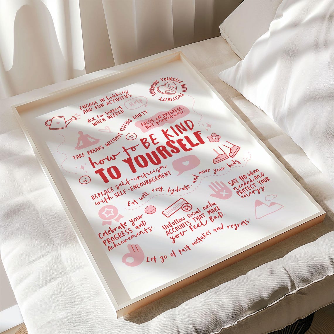 Mental Health Poster Be Kind to Yourself Print Therapy Office Decor ...