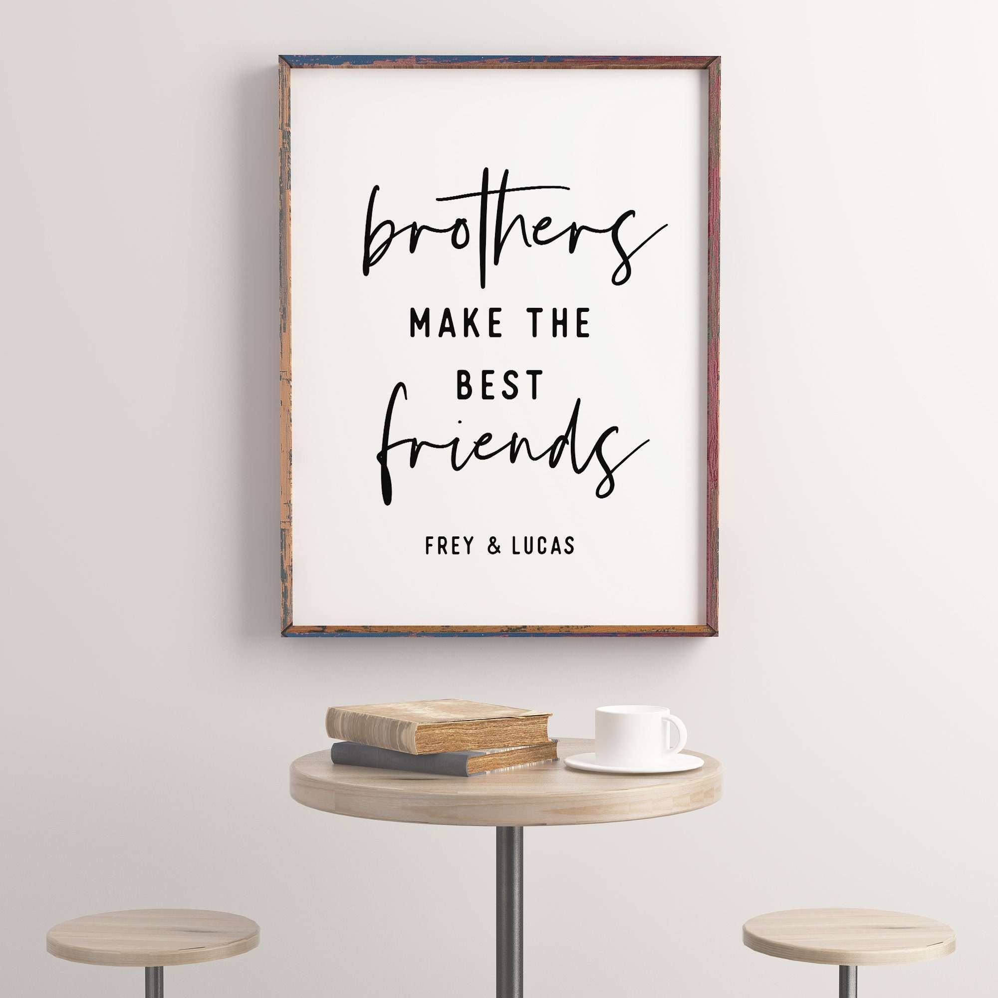 Brothers make the best friends Brother gift Printable art | Etsy
