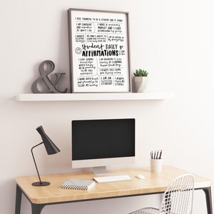 Student Daily Affirmations Printable Wall Art Positive Affirmation ...