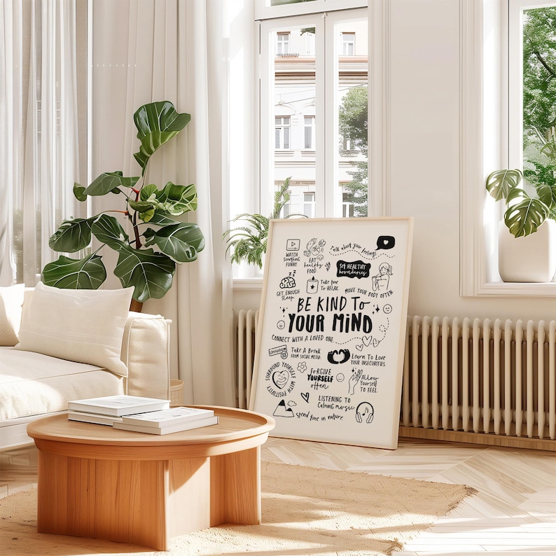 Be Kind to Your Mind Poster, School Counselor Office Art (digital ...