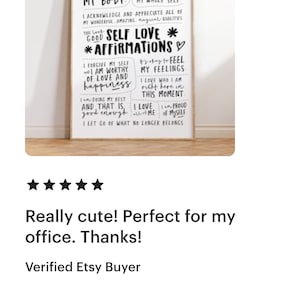 Self Love Affirmation Poster, Printable Wall Art, Self Love Poster ...