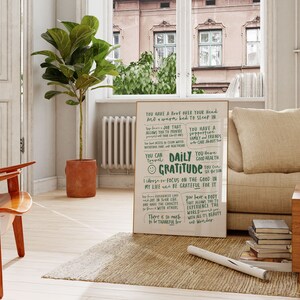 Green Retro Poster Gratitude Art Digital Download Dorm - Etsy