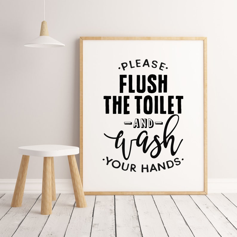 Flush the Toilet Sign Kids Bathroom Rules Print Downloadable - Etsy Canada
