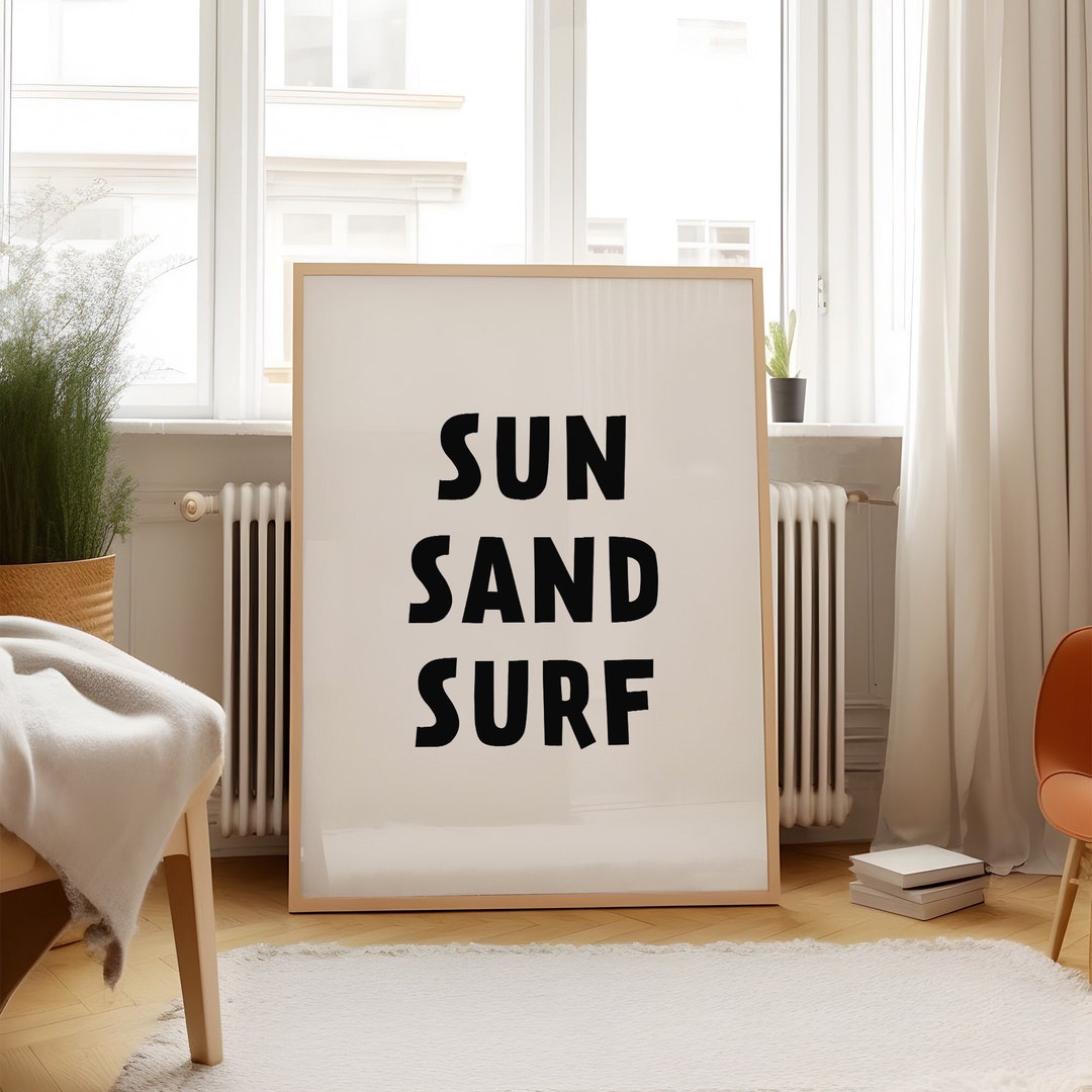 Surf Wall Art, Sun Sand Surf Poster, Digital Download Print, Surf Room ...