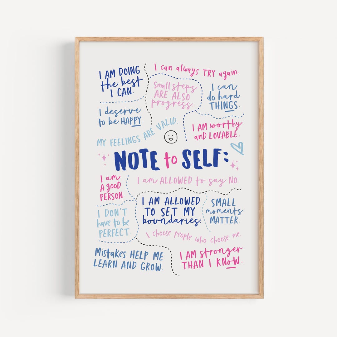 Positive Affirmation Poster, Teen Girls Room Decor, Note to Self Wall ...