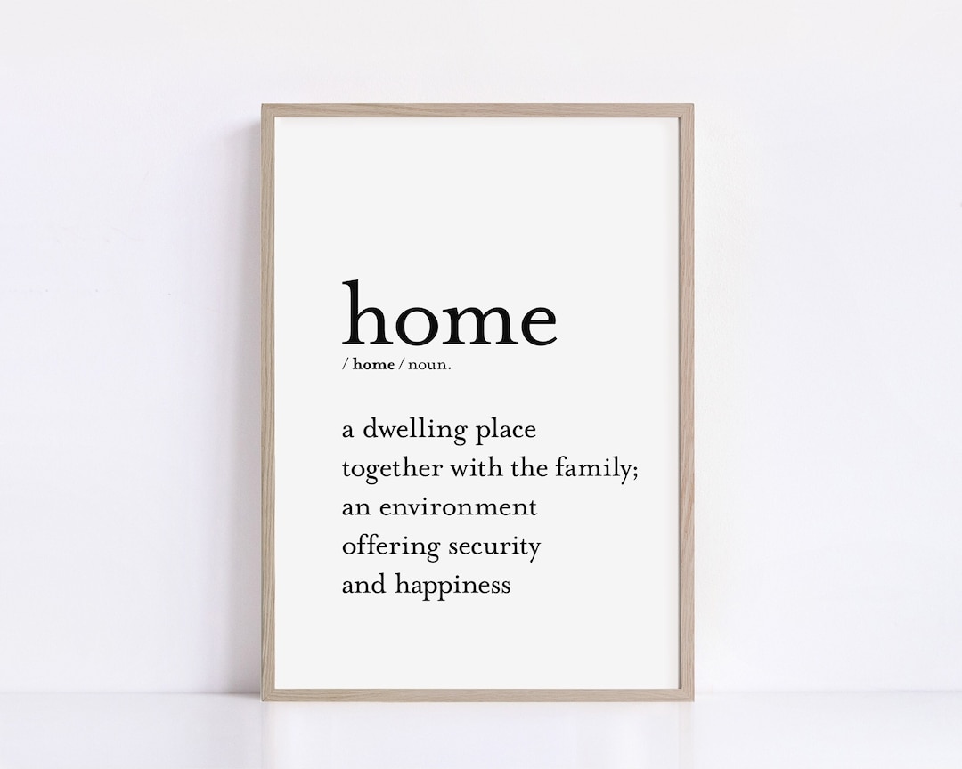 Home Definition Poster Definition Wall Art Printable Print Digital ...