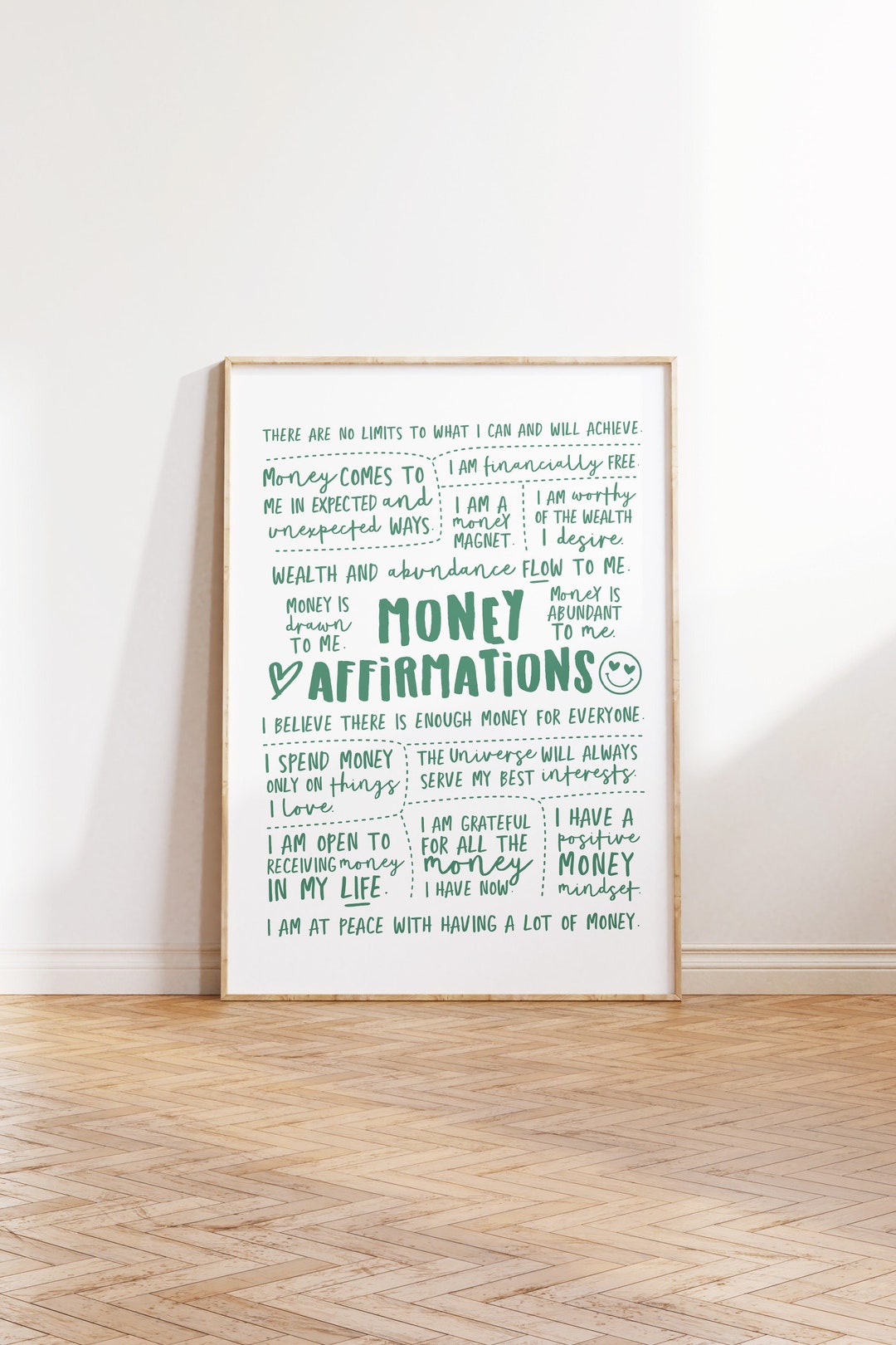 Wealth Affirmation Art, Money Manifestation Poster, Daily Affirmations ...