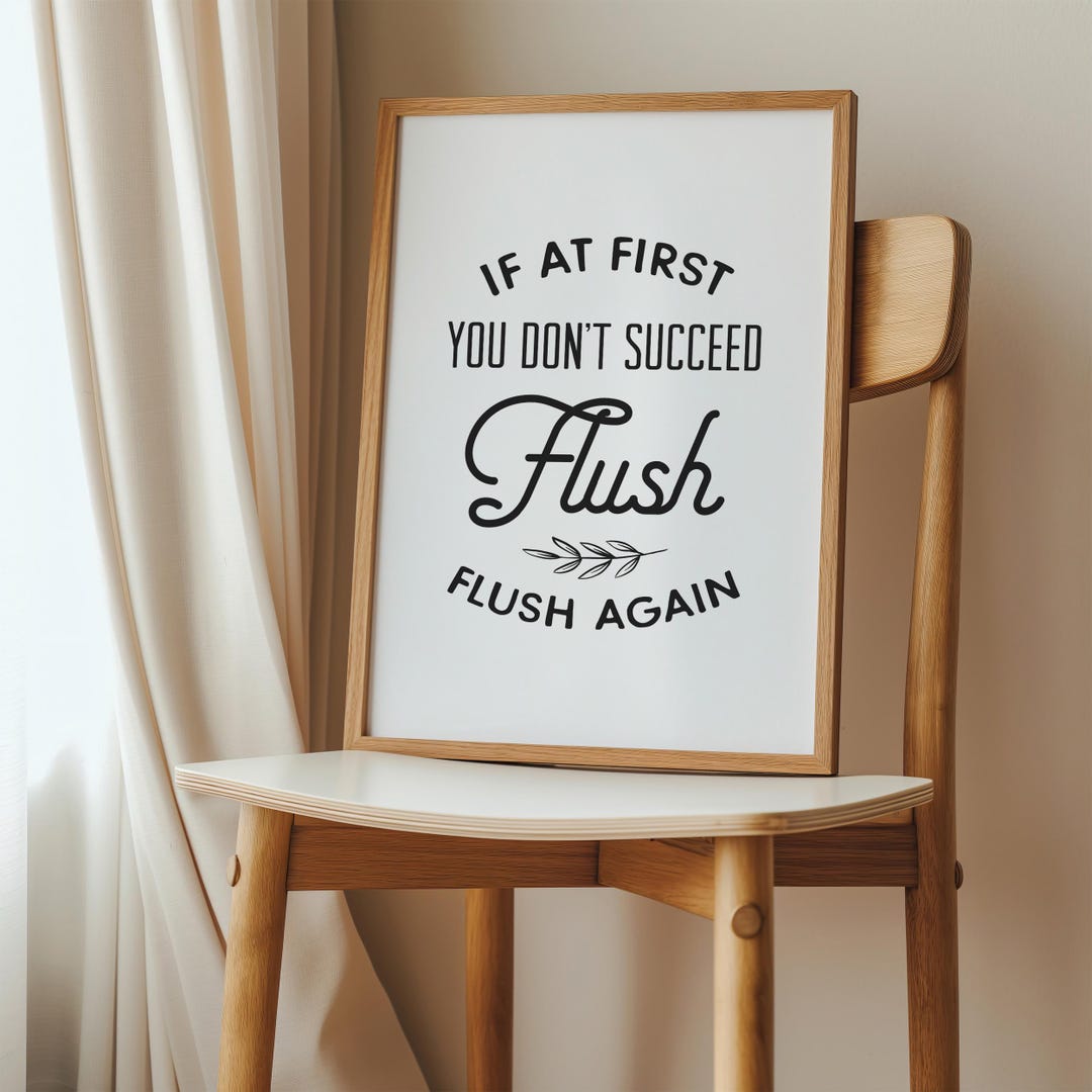 Flush Again Bathroom Decor Printable Bathroom Wall Art Funny Toilet Sign Farmhouse Bathroom ...