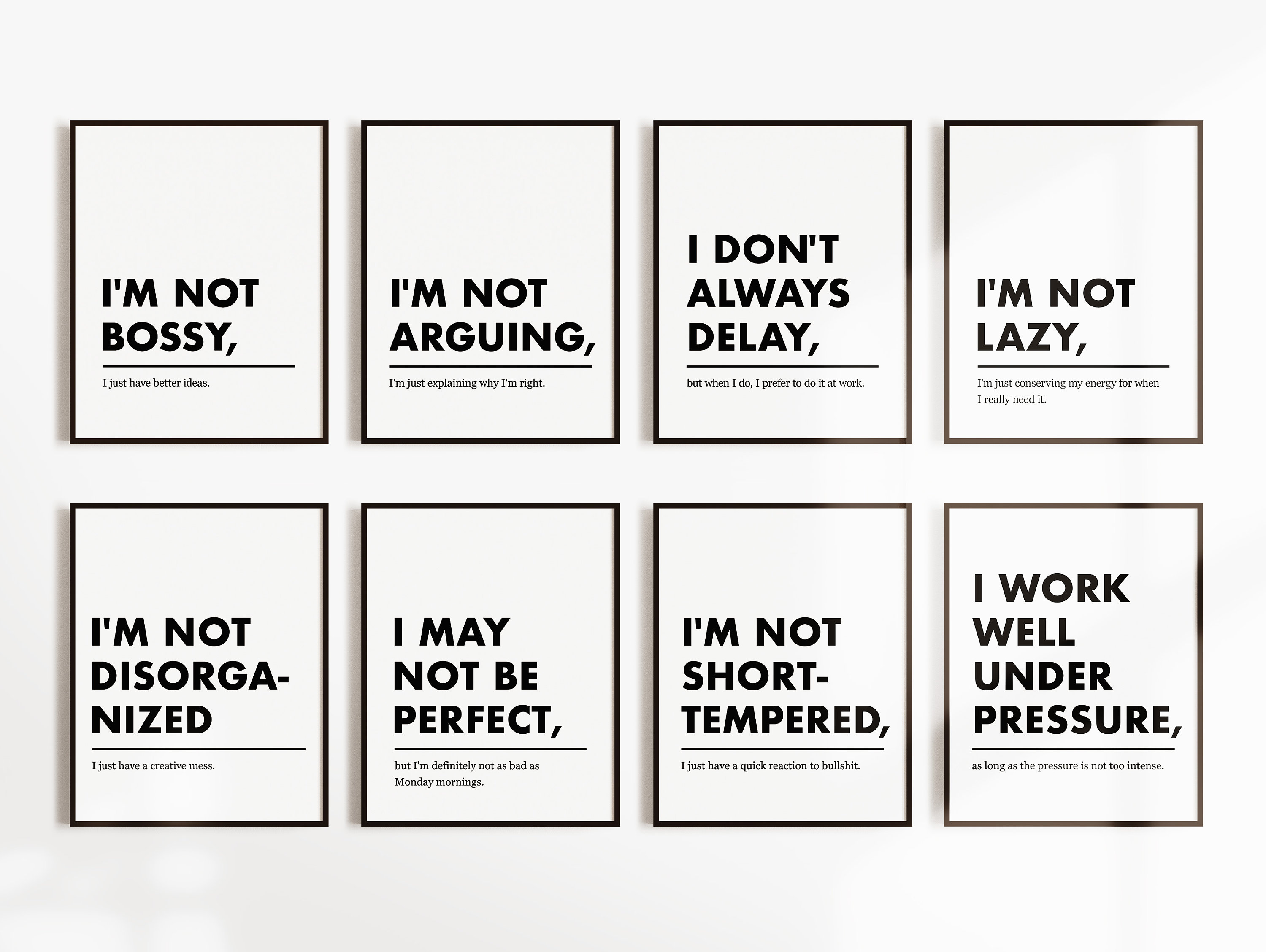 Funny Office Decor Set of 8 PRINTABLES Office Wall Art Funny - Etsy UK