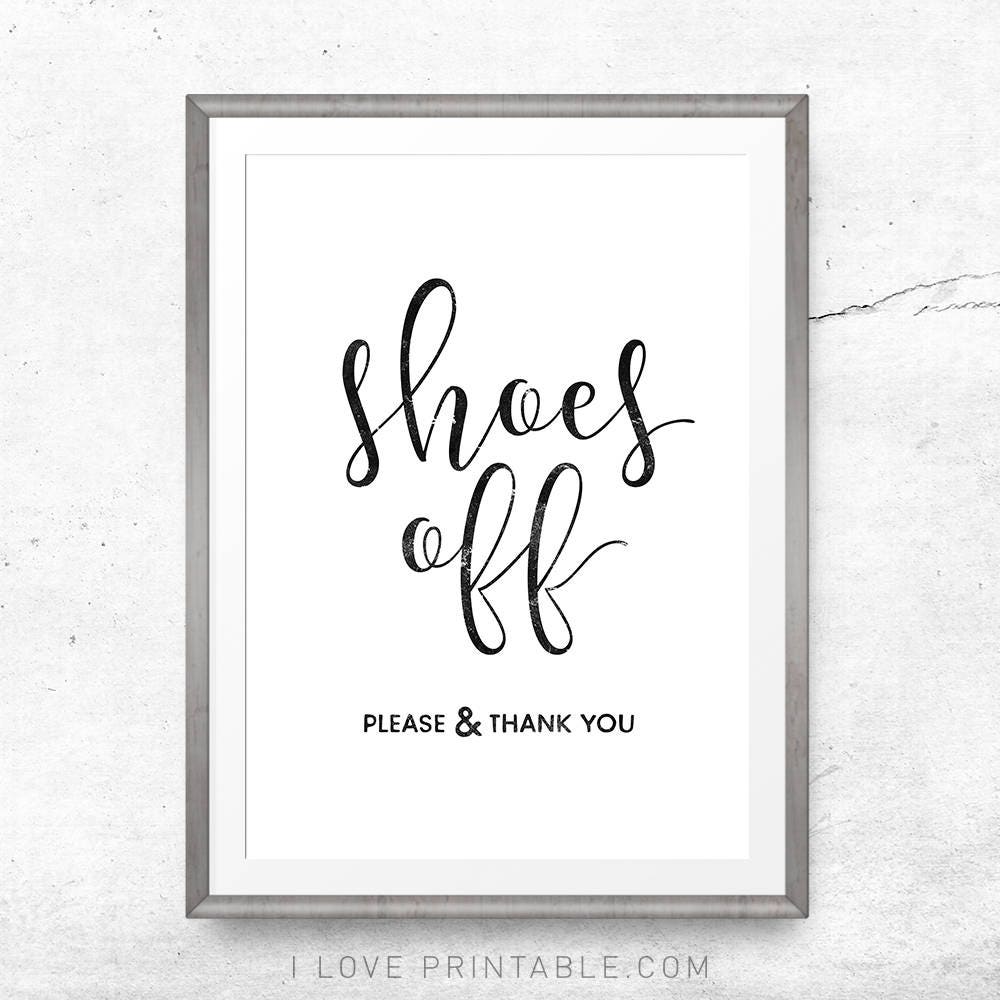 Shoes off sign Printable poster Take shoes off please | Etsy
