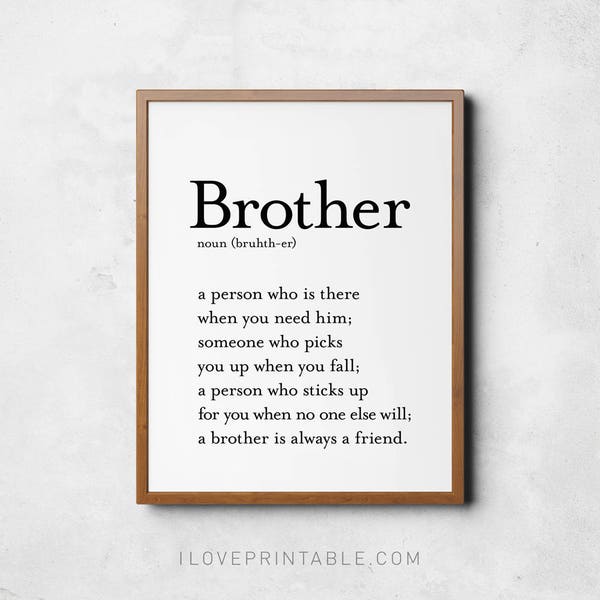 Brother Definition - Etsy