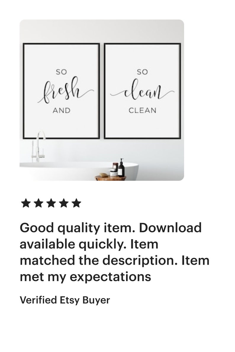So Fresh so Clean Bathroom Print Set, Minimalist Decor (digital ...