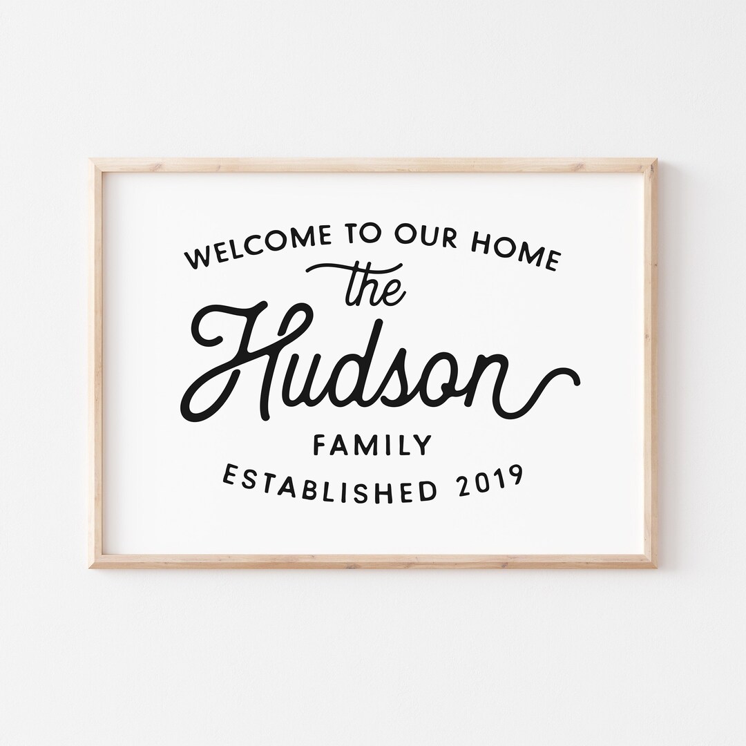 Personalized Family Name Sign Last Name Sign Printable Wall Art Custom ...