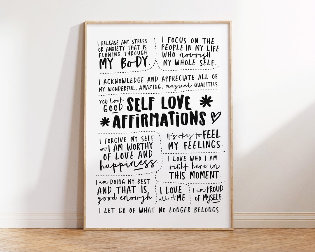 Self Love Affirmation Poster, Printable Wall Art, Self Love Poster ...