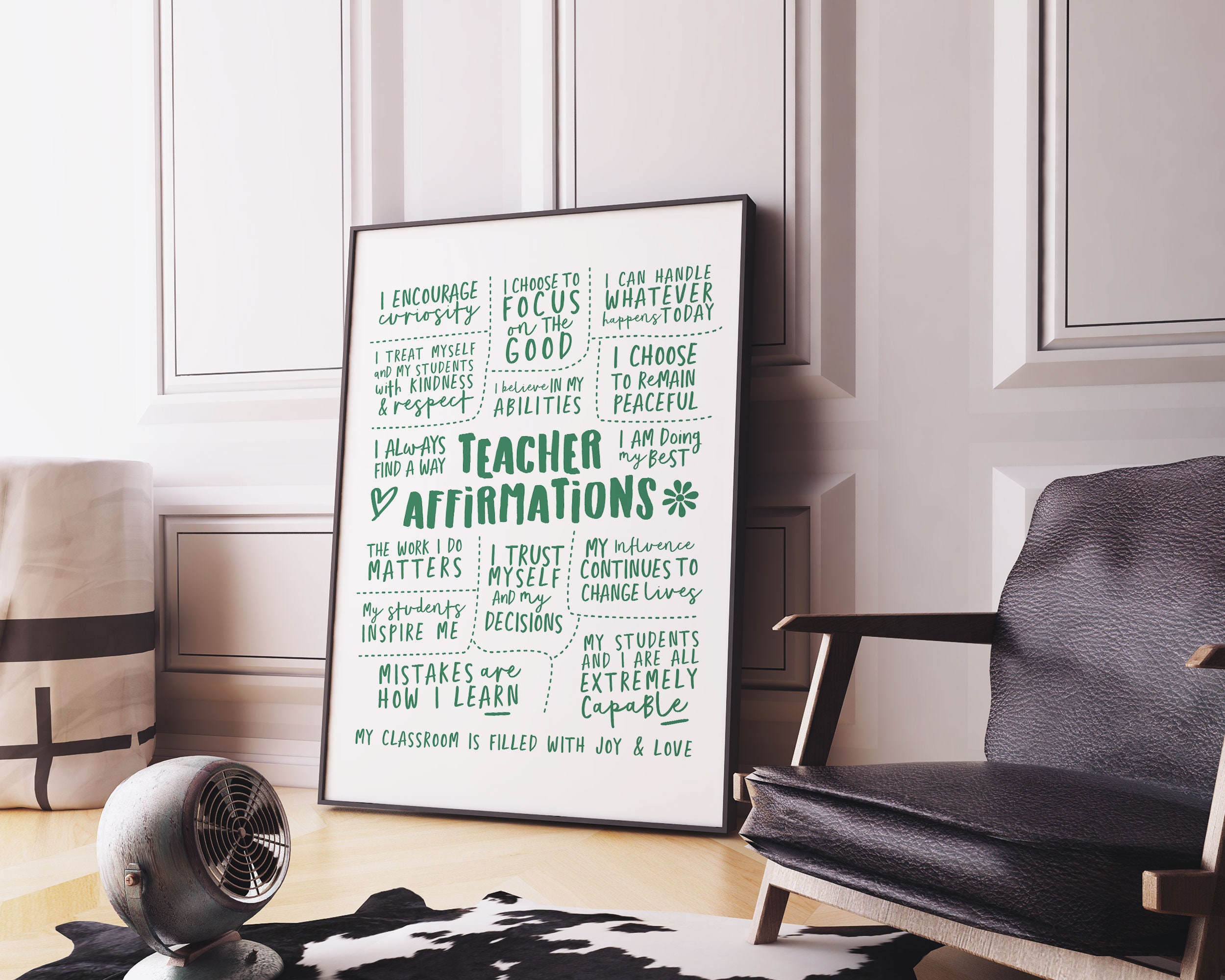 Classroom Poster, Teacher Affirmations Wall Art, Printable Daily ...